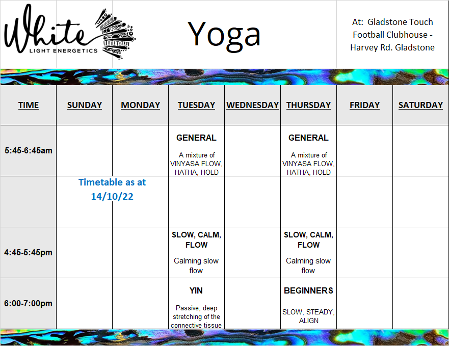 Yoga Studio Gladstone | White Light Energetics